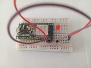 Turn on an LED connected to the ESP32 board via WIFI
