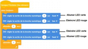 Piloter deux LEDs par la carte Arduino et mBloc