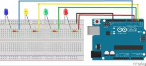 Allumer quatre LEDs par Arduino UNO et l'application mBlock