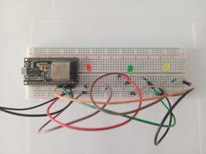 Control three LEDs by ESP32 card