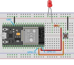 Allumer une LED connectée à ESP32 par le bouton poussoir