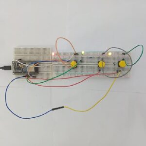 Light up three LEDs connected to ESP32 using push buttons