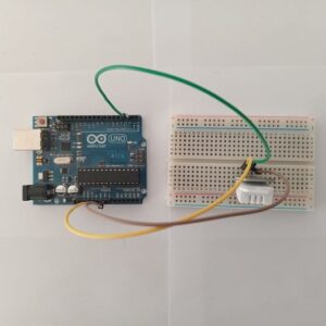 The Arduino UNO board and the DHT22 sensor