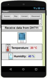 Send data to Smartphone measured by DHT11 connected to ESP32