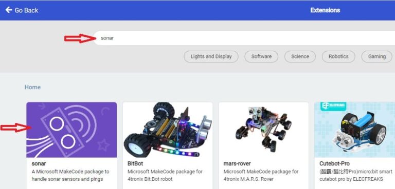 Obstacle detection system using HC-SR04 sensor and Micro:bit