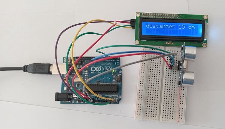Use of HC-SR04 sensor and I2C LCD screen by Arduino UNO Use of HC-SR04 sensor and I2C LCD screen by Arduino UNO