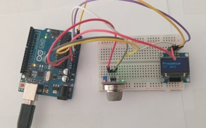 Detect gas leaks using Arduino, MQ-4 sensor and SSD1306 screen