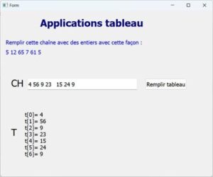 Remplir un tableau des entiers Algorithme + Python