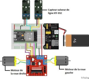 Line follower robot controlled by ESP32 board