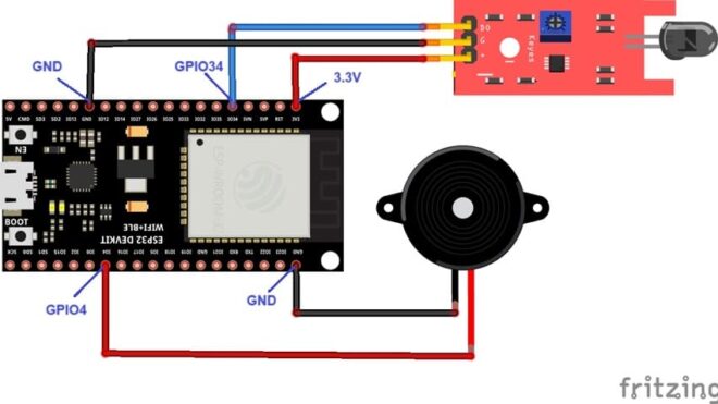 Fire detection system controlled by ESP32