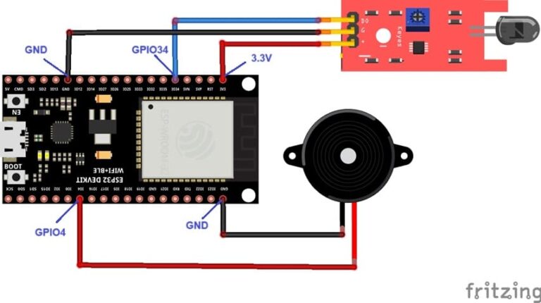 Fire detection system controlled by ESP32