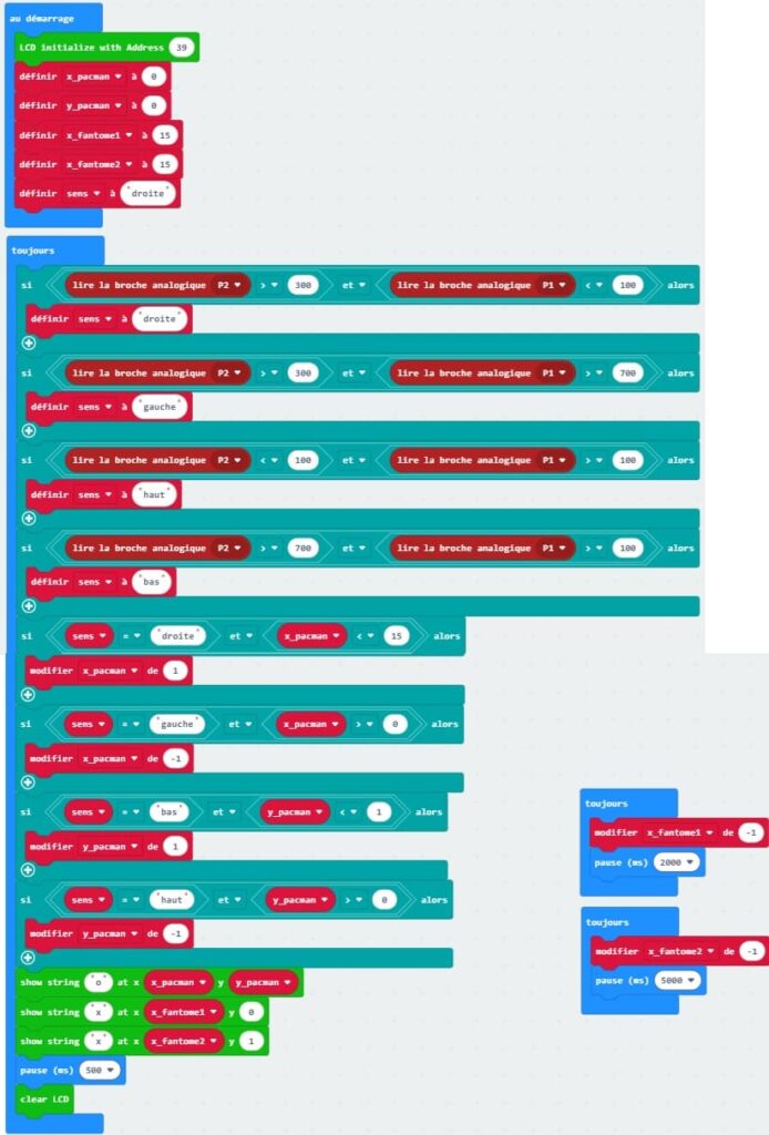 Jeu PAC-MAN commandé par la carte Micro:bit