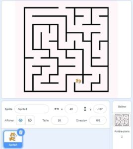 Réalisation du jeu Labyrinthe avec Scratch