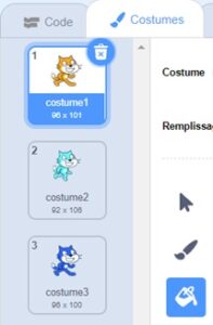 Comment changer le costume du sprite avec Scratch