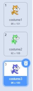 Making a sprite's costume change with Scratch