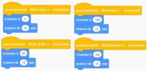 Apprendre à Déplacer un sprite dans les 4 directions sur Scratch